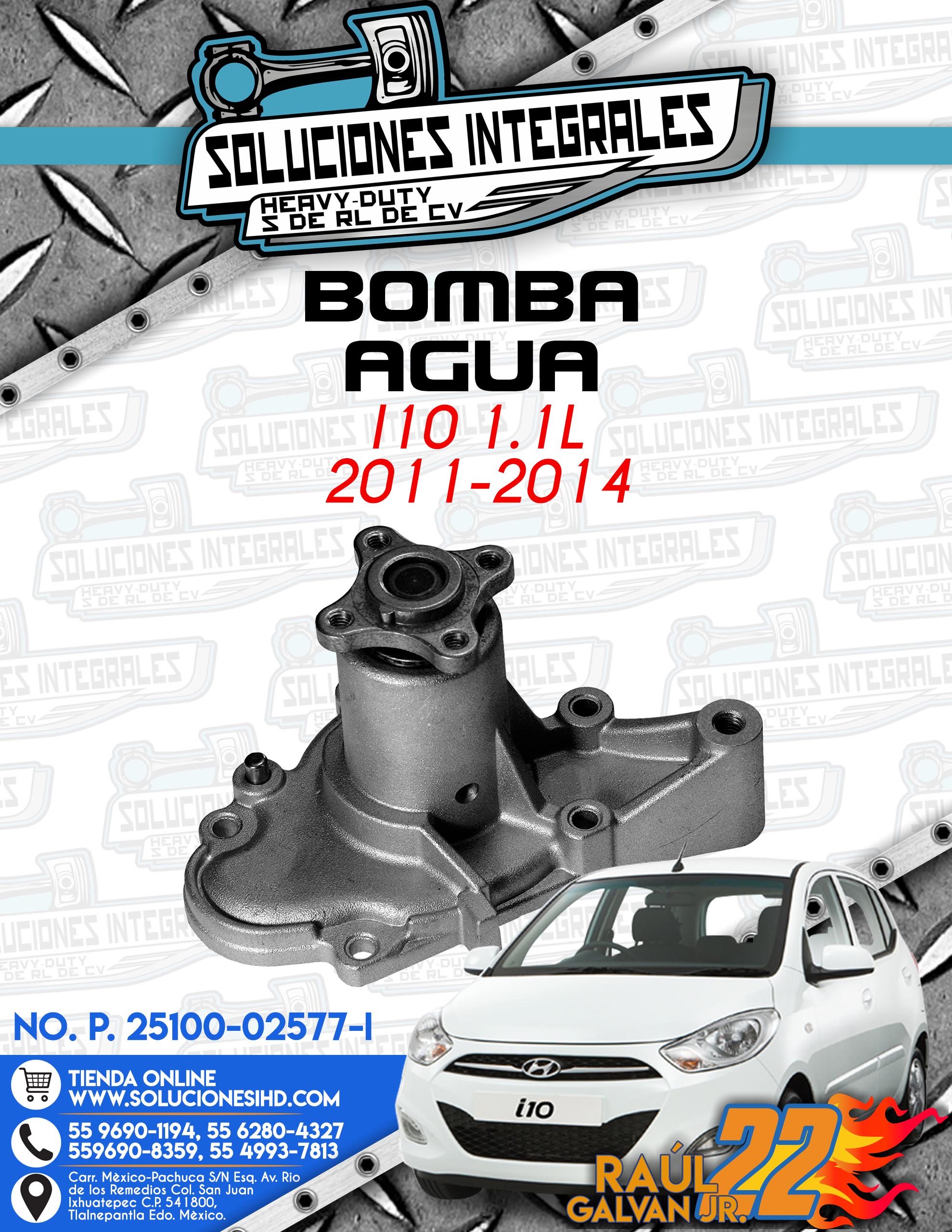 BOMBA AGUA I10 1.1L 2011-2014 – Soluciones IHD